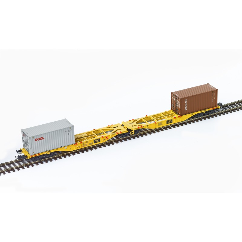 PT TRAINS 100371 Wagon à plate-forme de type Sggmrss, Intermodal Clip ...