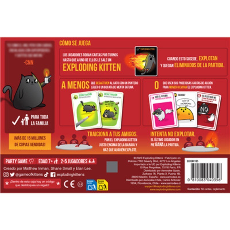 EXPLODING KITTENS Exploding Kittens, Juegos y TCG - Juegos de mesa - Juegos de cartas | El ...