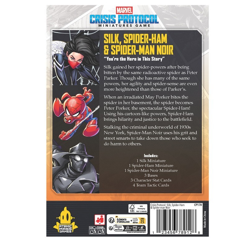 ATOMIC MASS GAMES CP170 MCP: Seta, Spider-Ham e Spider-Man Noir, Giochi ...
