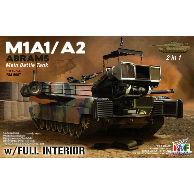 RYE FIELD MODEL 5007 M1A1/A2 Abrams avec intérieurs, Modèle - Militaire ...