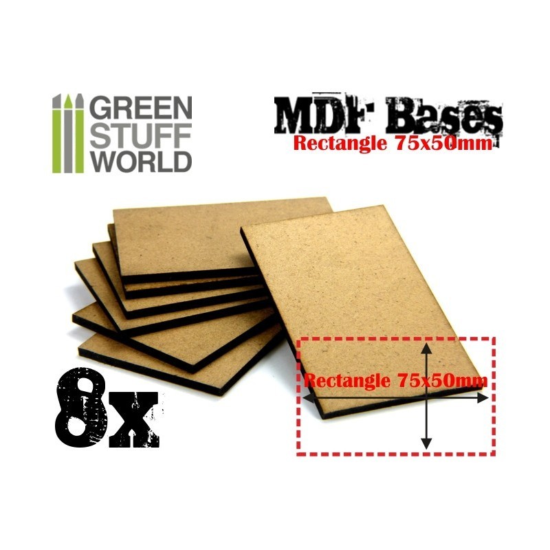 MDF Bases - rectangle, 75x50 mm (x8).