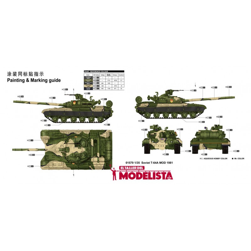 TRUMPETER 01579 Soviet T-64A MOD 1981, Models - Military - Scale 1:35 - Armoured Forces | El ...