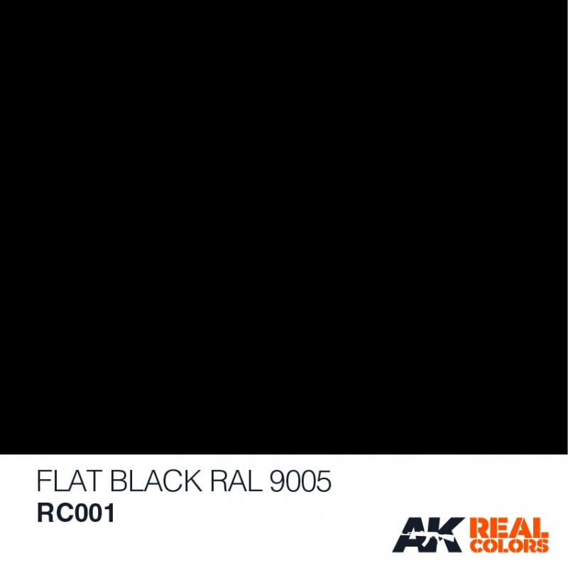 Negro mate (RAL 9005), 10ml. Real Colors. AK INTERACTIVE RC001