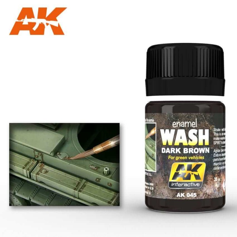 AK INTERACTIVE AK045 Dark brown, wash, Tools ans materials - Paint ...