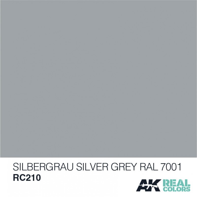 Silbergrau - Gris plata (RAL 7001), 10ml. Real Colors. AK INTERACTIVE RC210