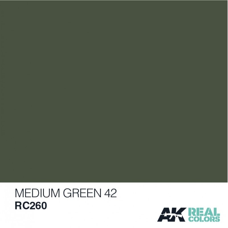 Verde Medio 42, 10ml. Real Colors. AK INTERACTIVE RC260