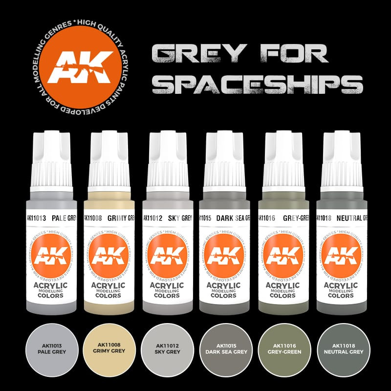 AK INTERACTIVE AK11614 Set de colores gris para naves espaciales ...