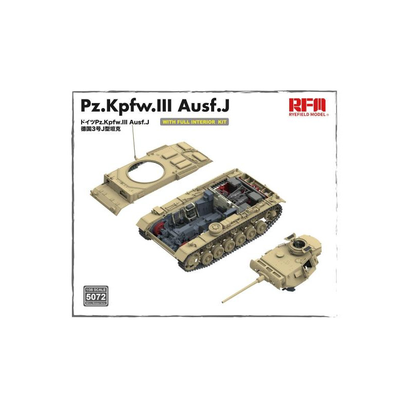 Pz.Kpfw. III Ausf. J con interiores. RYE FIELD MODEL 5072