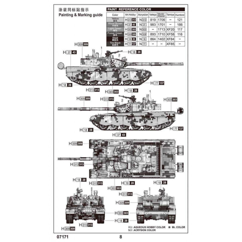 TRUMPETER 07171 PLA ZTZ-99A MBT, Maquetas - Militar - Escala 1:72 ...