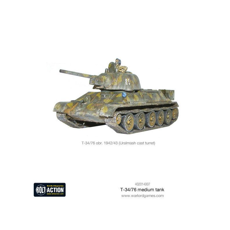 T34/76 Medium Tank. Bolt Action. WARLORD GAMES 402014007