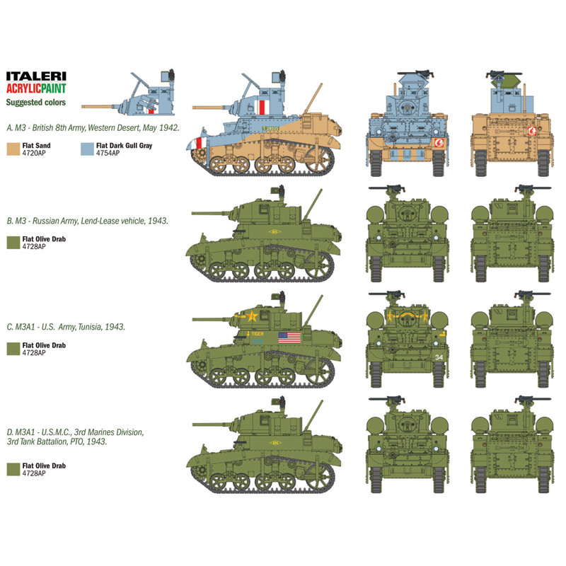 ITALERI 15761 M3/M3A1 Stuart, Wargames y miniaturas - Bolt Action ...