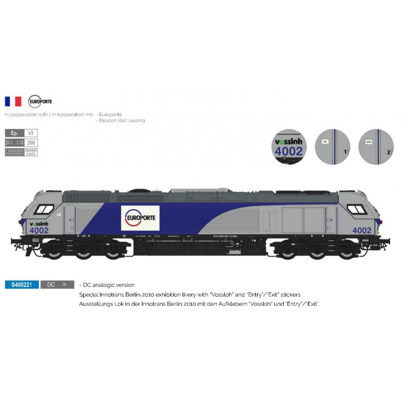 SUDEXPRESS S400221 Euro 4000 locomotive, Europorte E4002, Railway ...