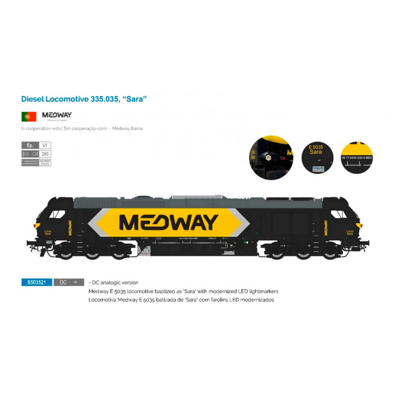 SUDEXPRESS S503521 Euro 4000 locomotive, Medway E5035 "Sara", Railway ...