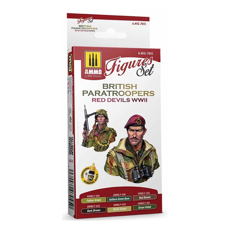 AMMO MIG JIMENEZ 7045 British Paratroopers Red Devils WWII Set, Tools ...