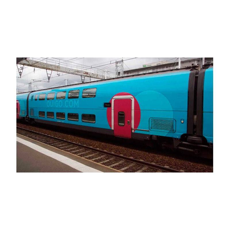 3-coaches TGV Duplex set in OuiGo livery, SNCF.