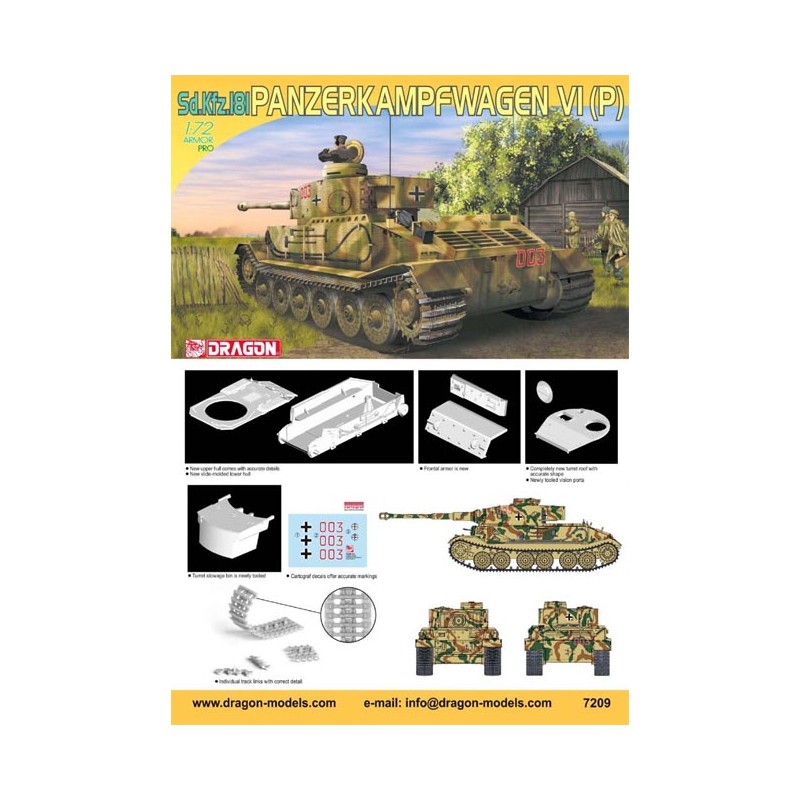 DRAGON 7209 Sd.Kfz.181 Pz.Kpfw.VI (P), Maquetas - Militar - Escala 1:72 ...