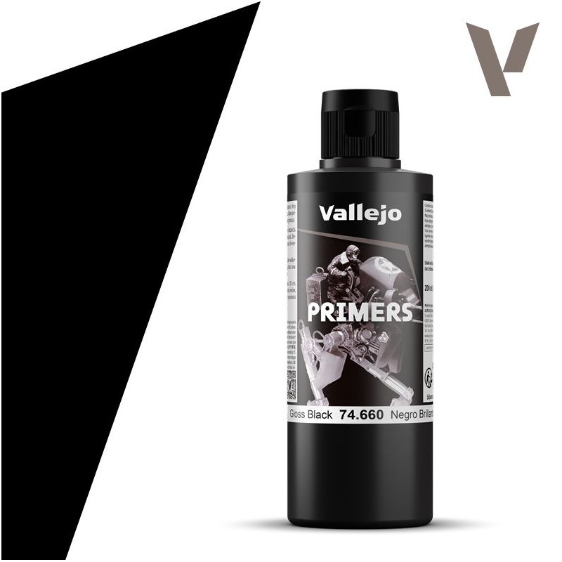 VALLEJO 74660 Primer acrilico uretanico nero lucido. 200 ml, Vernici e ...