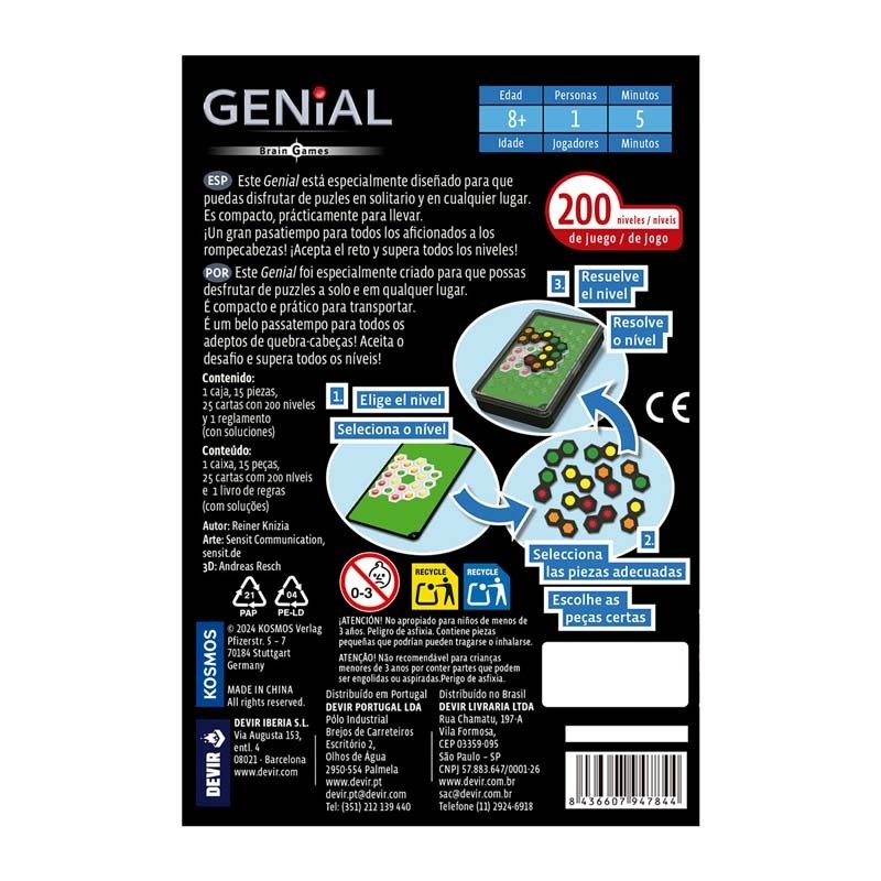 DEVIR Brain Games. Genial, Games and TCG - Board games - Family game ...